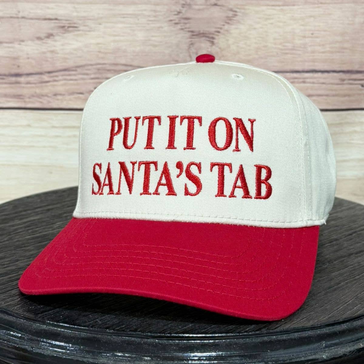 Put It On Santa's Tab Embroidered Trucker Hat – Hey Sister and Co